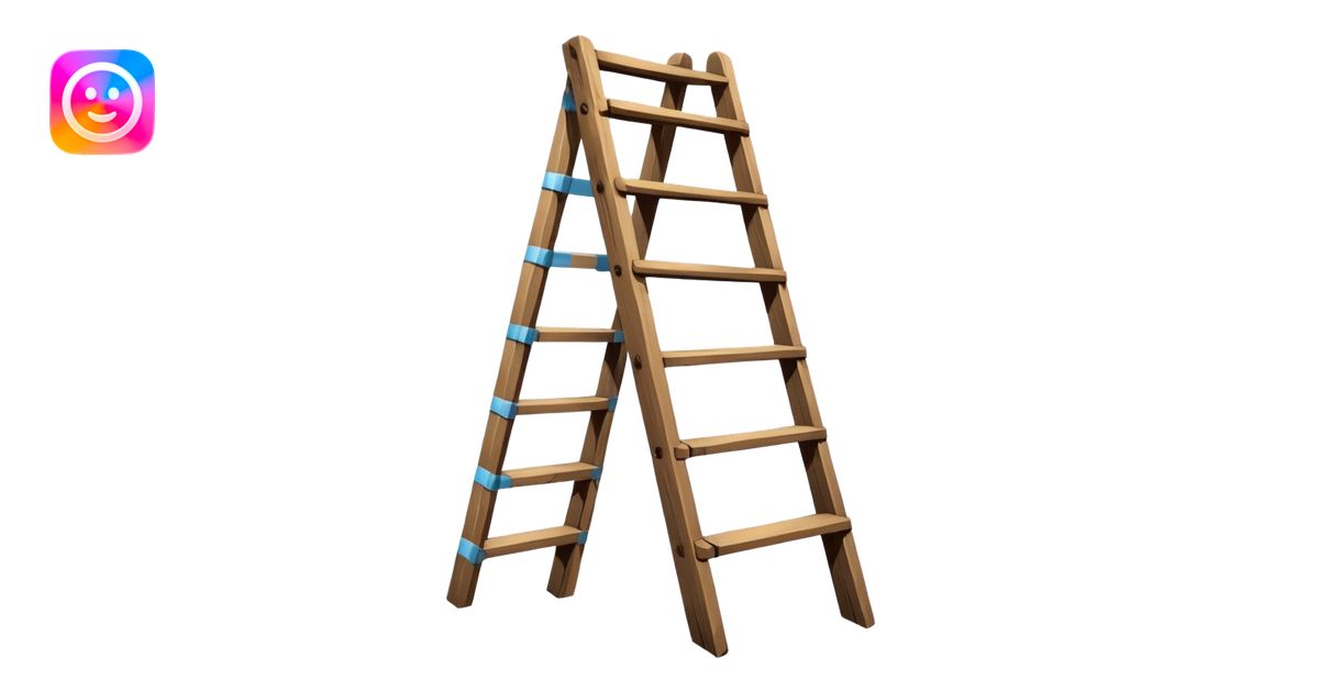 Broken ladder with tape fix emoji | AI Emoji Generator
