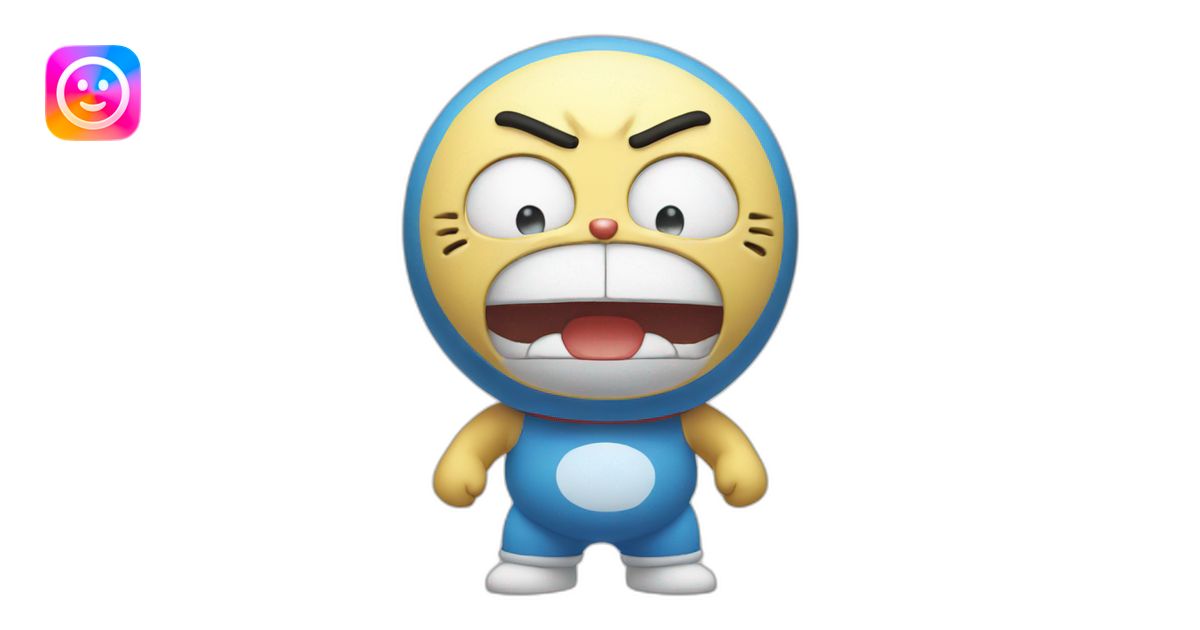 Doraemon angry emoji | AI Emoji Generator