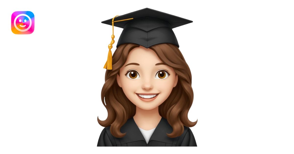 Graduated Students, Cheerful girl, long brown wavy hair, wearing ...