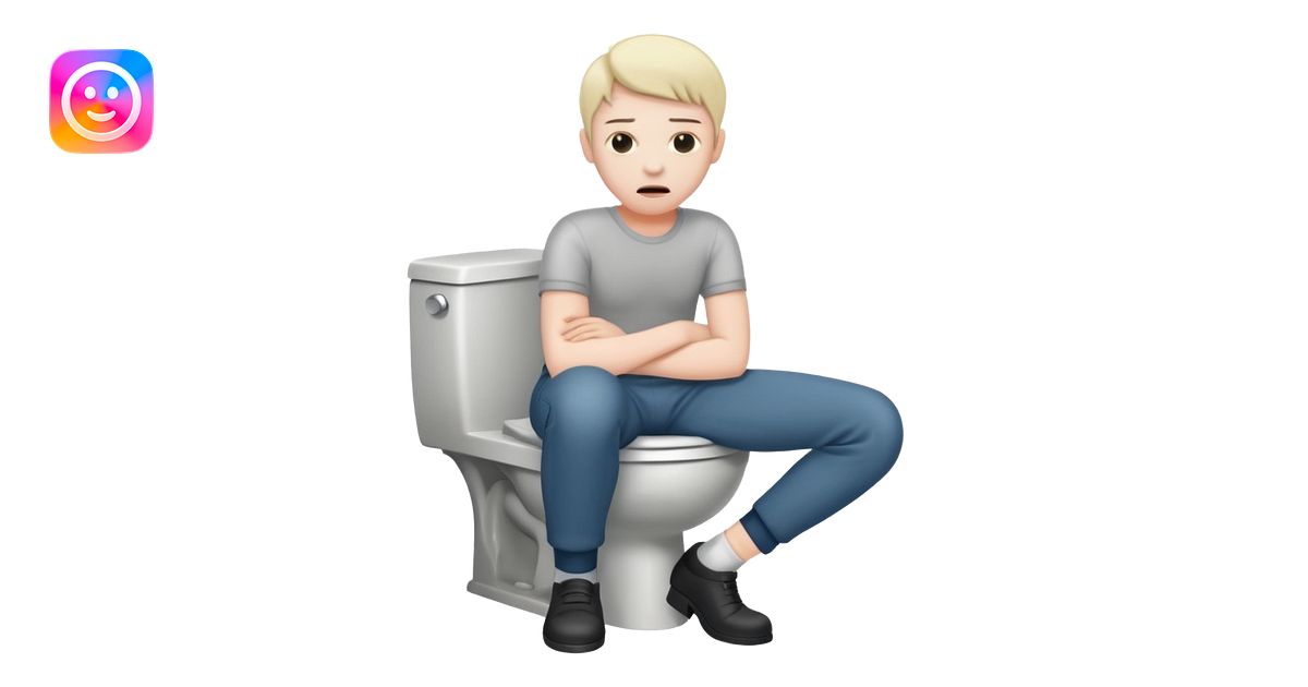 Pooping on a toilet with pants down emoji | AI Emoji Generator