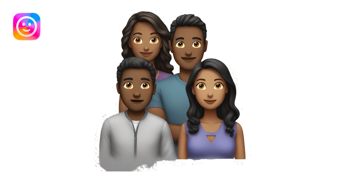 a group of four people emoji | AI Emoji Generator
