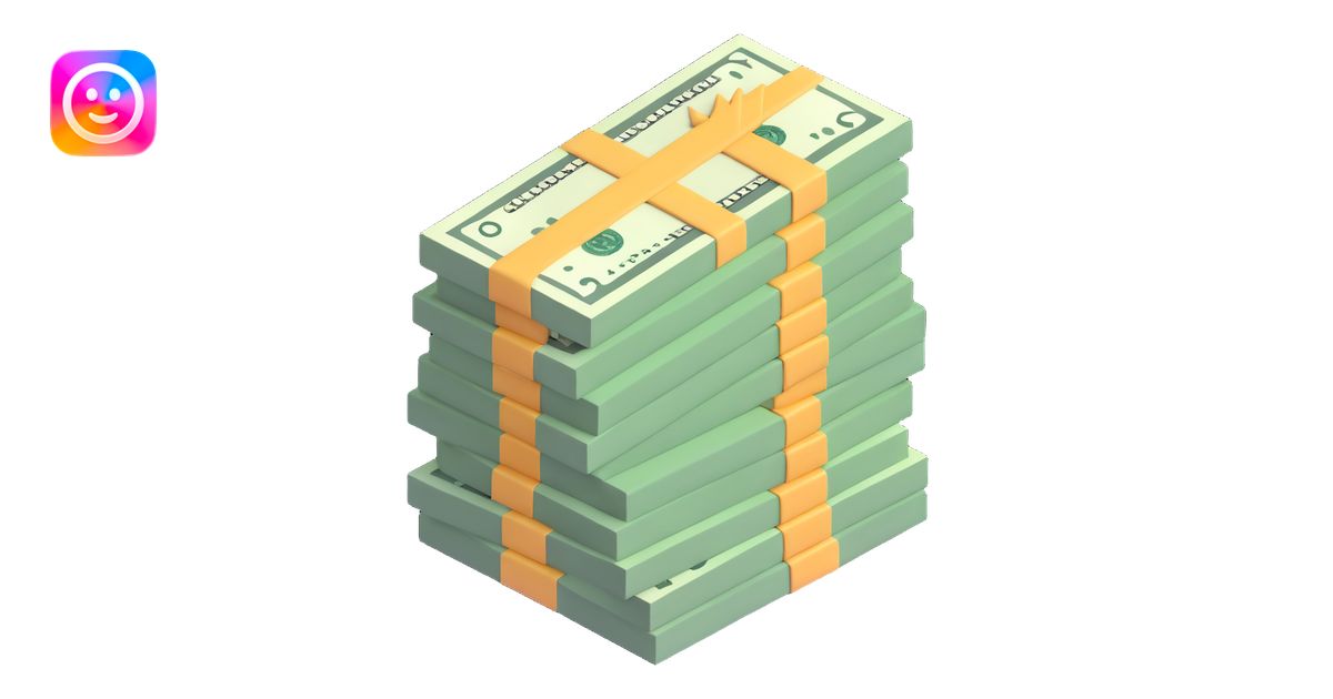 stack of dollar bills, US currency emoji | AI Emoji Generator