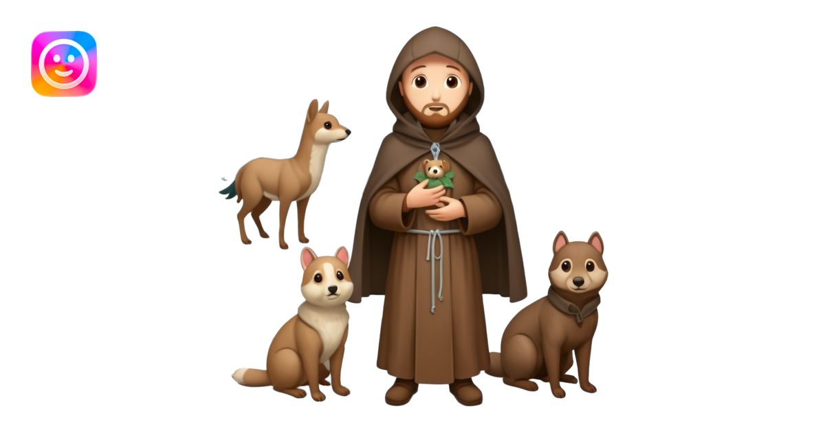 create a full body shot of Saint Francis of Assisi cartoon modern type ...
