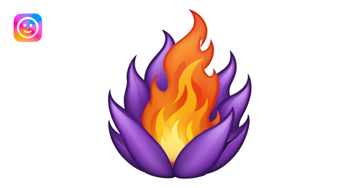 plain purple no orange color fire emoji | AI Emoji Generator