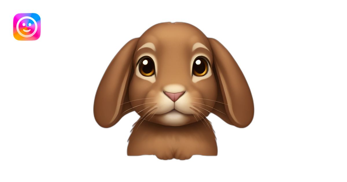 brown lop ear bunny (portrait) (forward facing) emoji | AI Emoji Generator