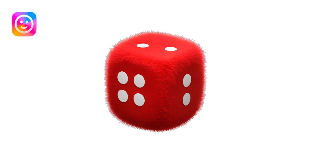 Red fuzzy dice emoji | AI Emoji Generator