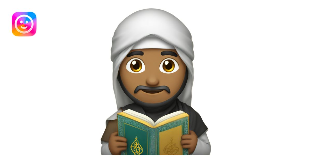 Muslim with Quran and religious sign emoji | AI Emoji Generator