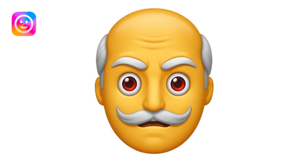 crea una imagen con un emoji Furioso sin bigote emoji | AI Emoji Generator