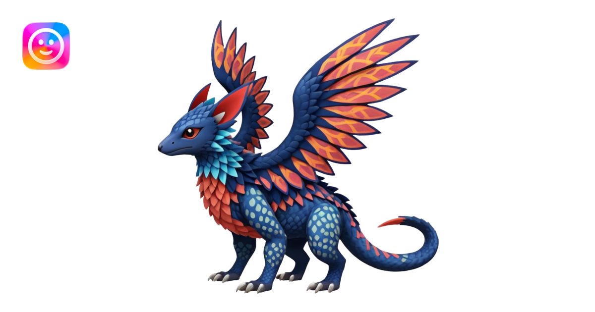 exotic Fakémon-Pokémon-Trico-Nargacuga-Vernid-creature emoji | AI Emoji ...