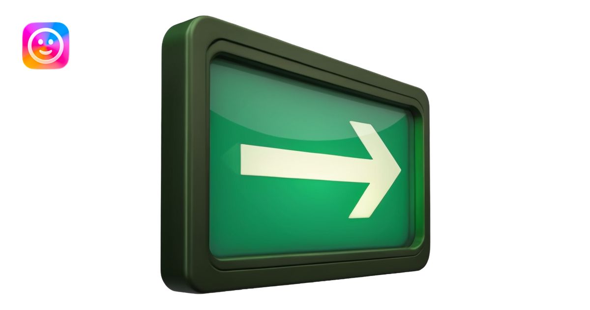 Exit Sign – green arrow emoji | AI Emoji Generator