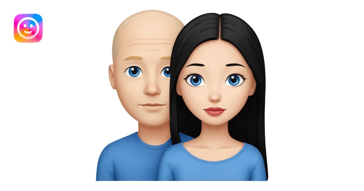 Bald white man blue eyes in love with Filipina woman with long hair ...