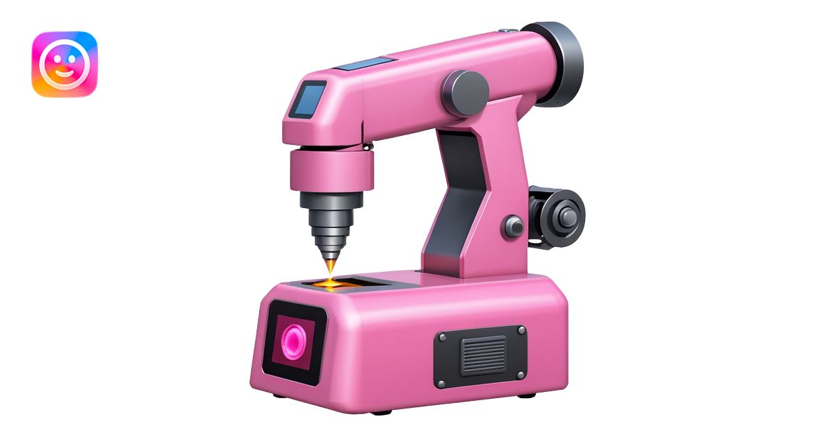 pink robotic machine welding laser emoji | AI Emoji Generator