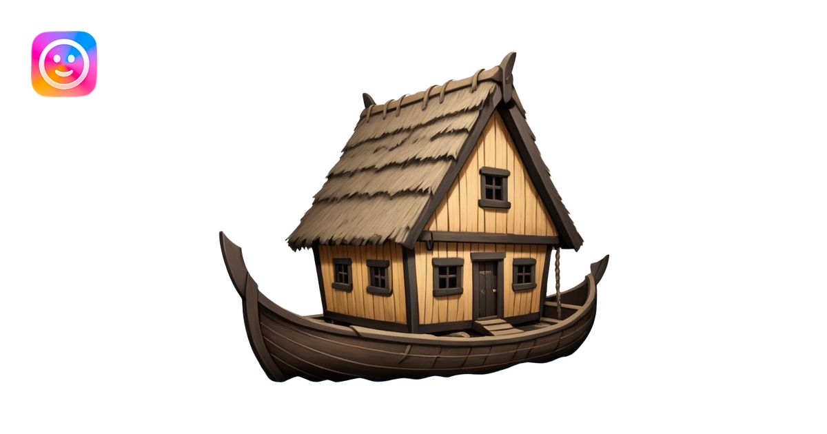 viking house from a ship emoji | AI Emoji Generator