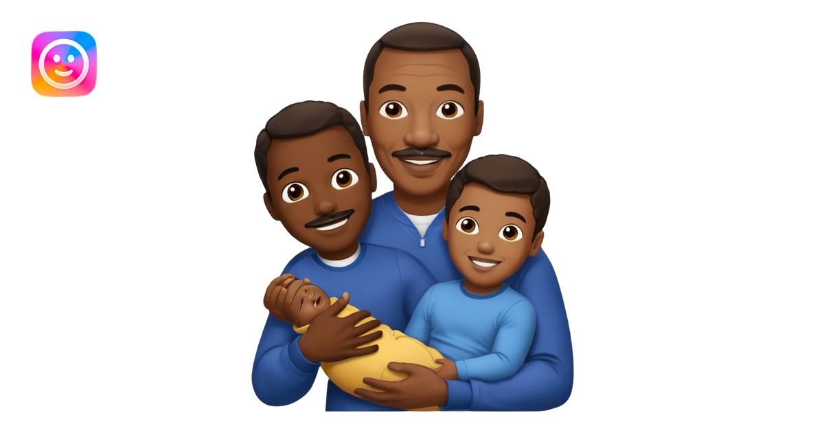 Eddie Murphy holding his Son emoji | AI Emoji Generator