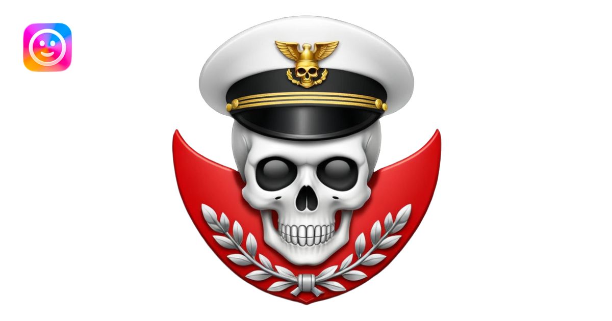 petty officer rank in black and red with a sull emoji | AI Emoji Generator