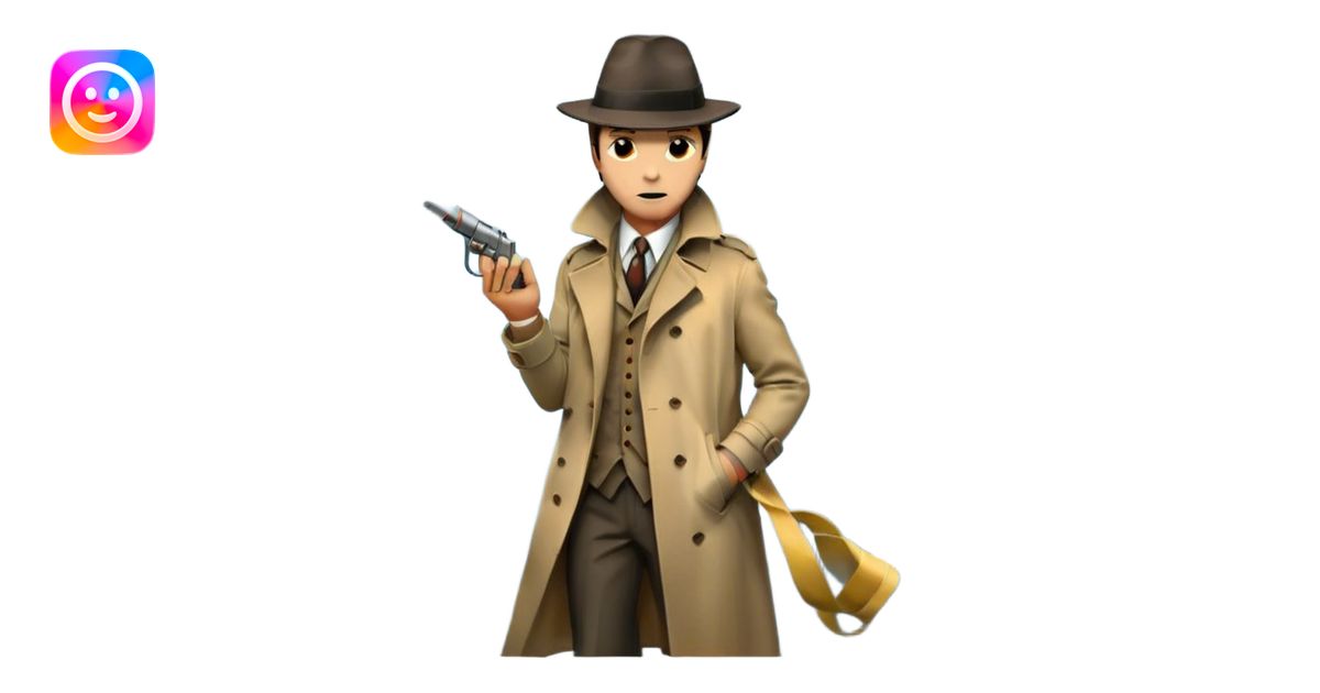 Vintage detective movie poster-style emoji. A classic noir scene with a ...