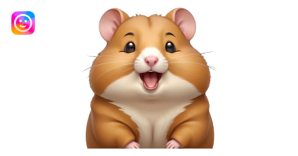 Cinematic Cute Yawning Brown Hamster Portrait Emoji, Head tilted ...