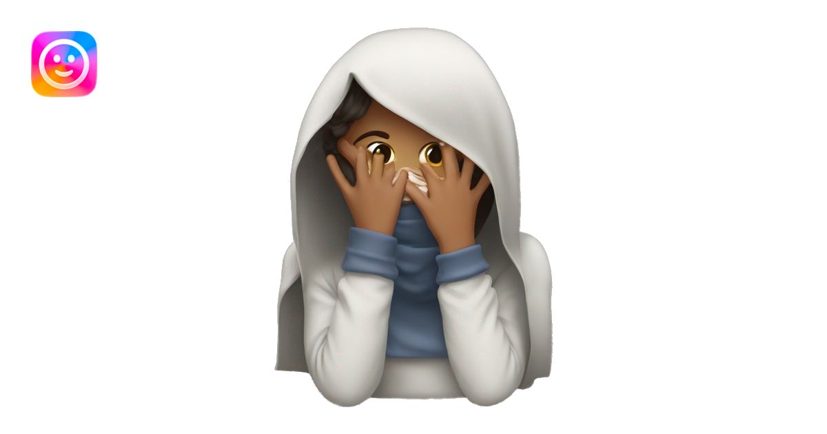 Shy girl with her hiding her face emoji | AI Emoji Generator