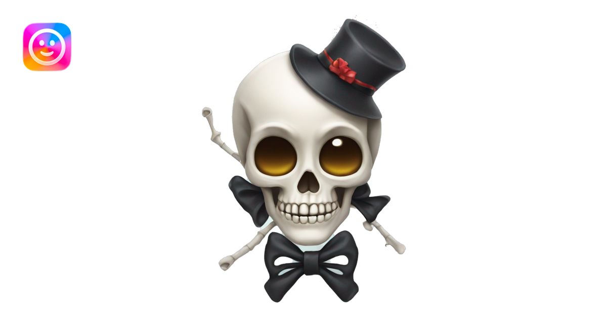 Skeleton with a bow emoji | AI Emoji Generator