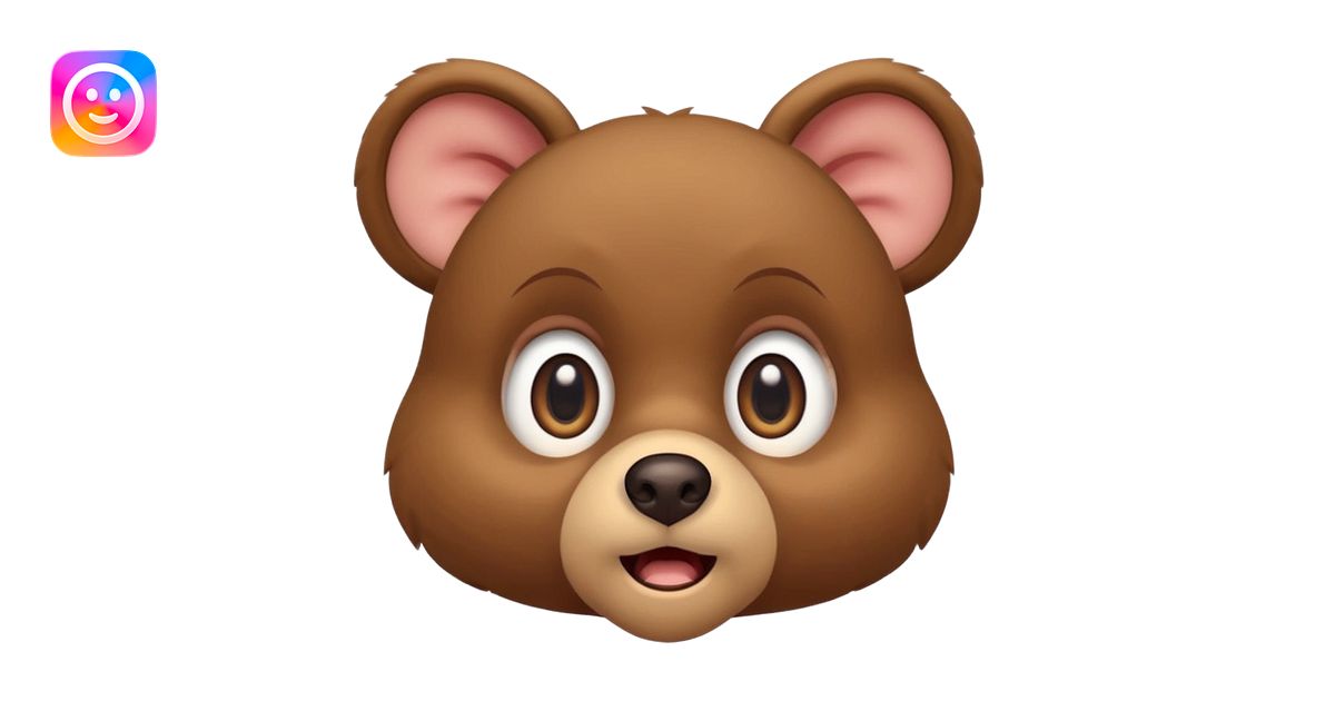 Full Beary wide-open eyes, small “O” mouth, raised eyebrows, dynamic ...