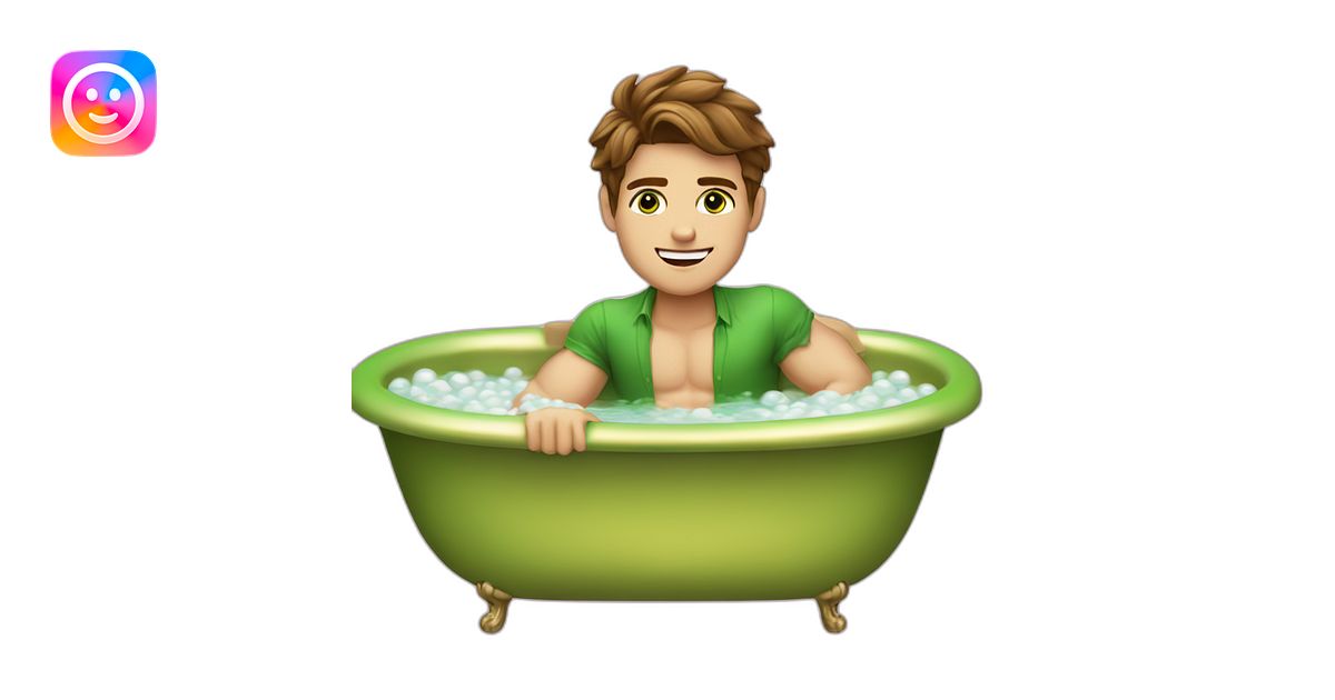 Posh-muscle-boy-brown-hair-green-eyes-pearl-necklace-in-golden-bathtub ...