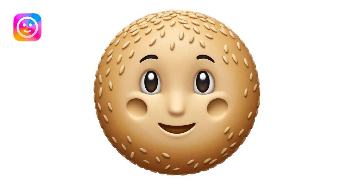 a single sesame seed, iOS emoji style, with subtle shadow emoji | AI ...
