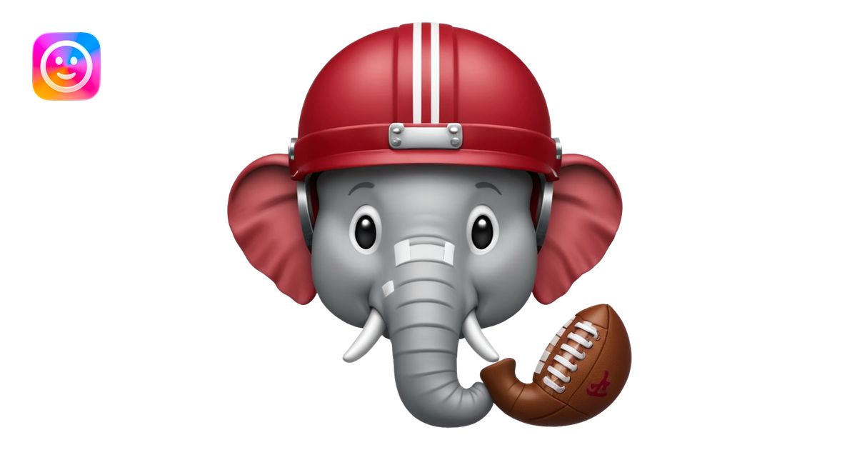 University of Alabama Roll tide elephant emoji | AI Emoji Generator