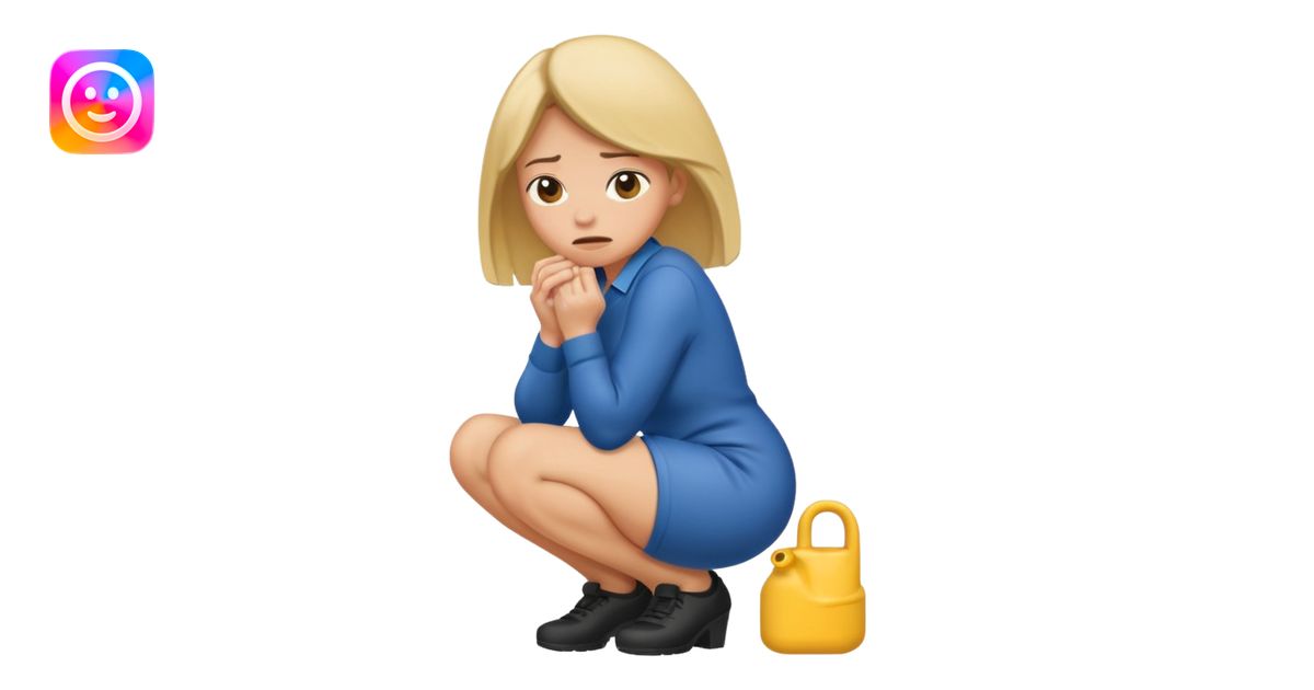 Woman squatting and pissing emoji | AI Emoji Generator