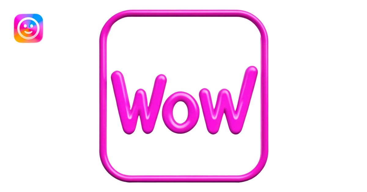Pink neon sign with the word WOW emoji | AI Emoji Generator
