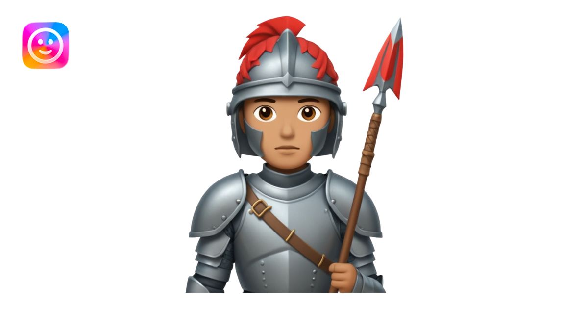 Guard – Armored soldier with spear or halberd emoji | AI Emoji Generator