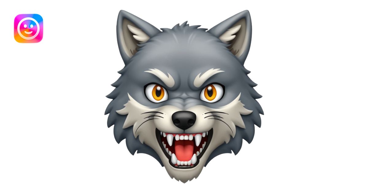 Wolf snarling emoji | AI Emoji Generator