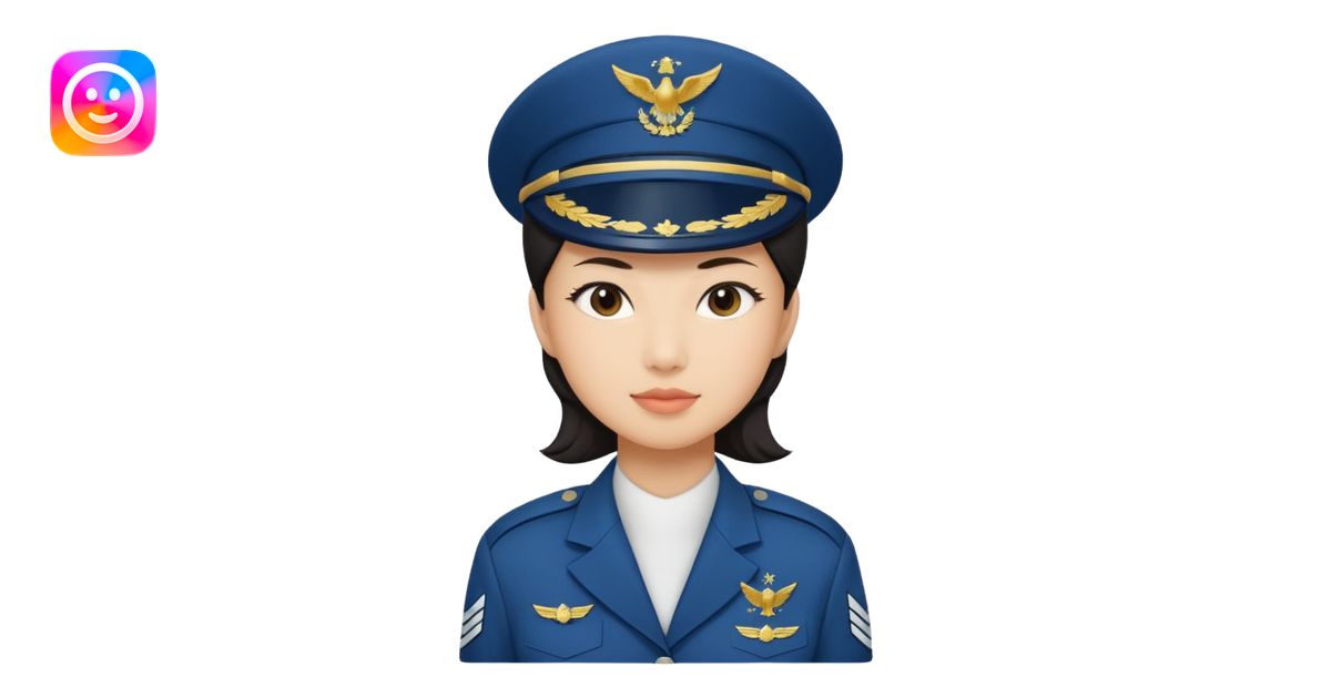 Asian female. Air Force military emoji | AI Emoji Generator