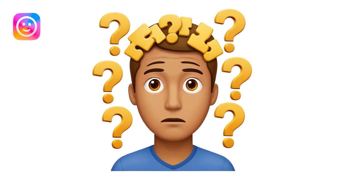 create emoji very is question marks around man head emoji | AI Emoji ...