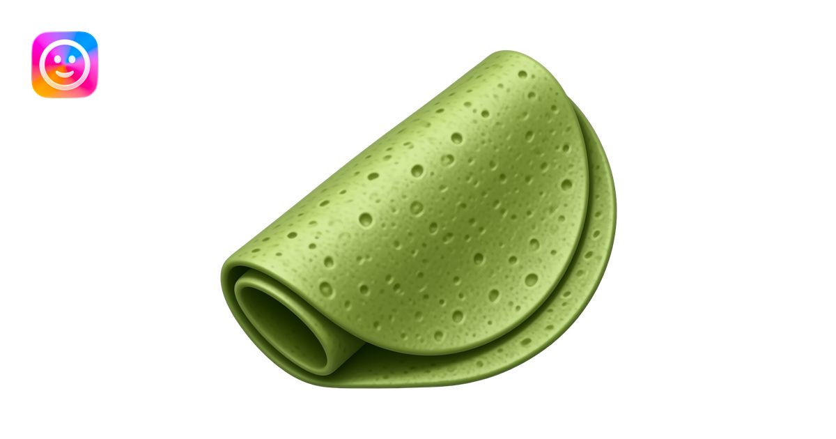 Whole wheat roti green in color make it greener emoji | AI Emoji Generator