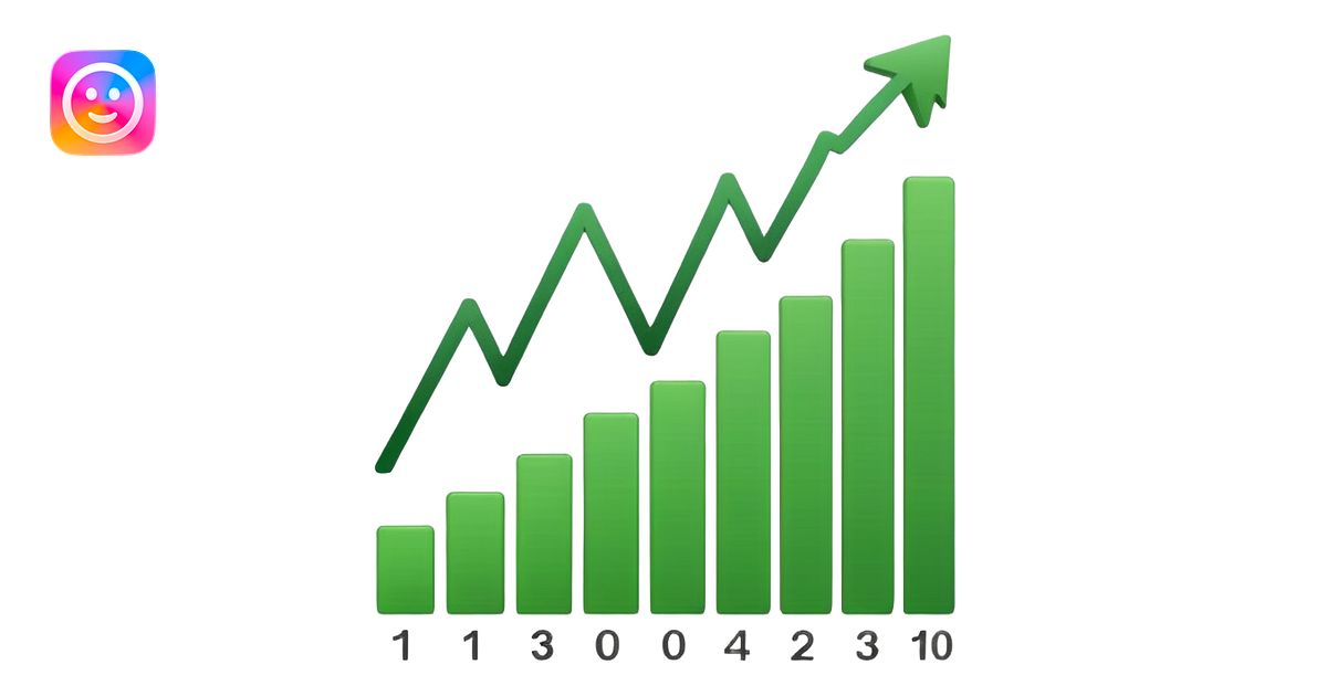 graph with line going up and being green emoji | AI Emoji Generator