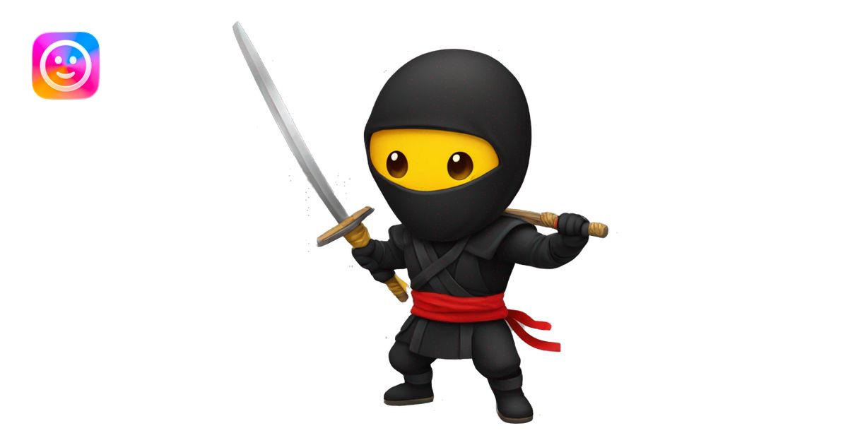 only one 😀 emoji like a ninja- colors black, red, yellow like german ...