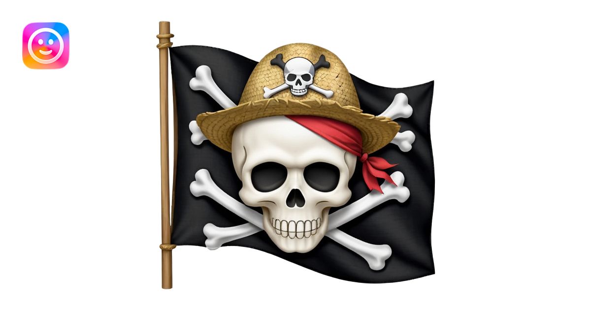 Straw hat pirates flag emoji | AI Emoji Generator