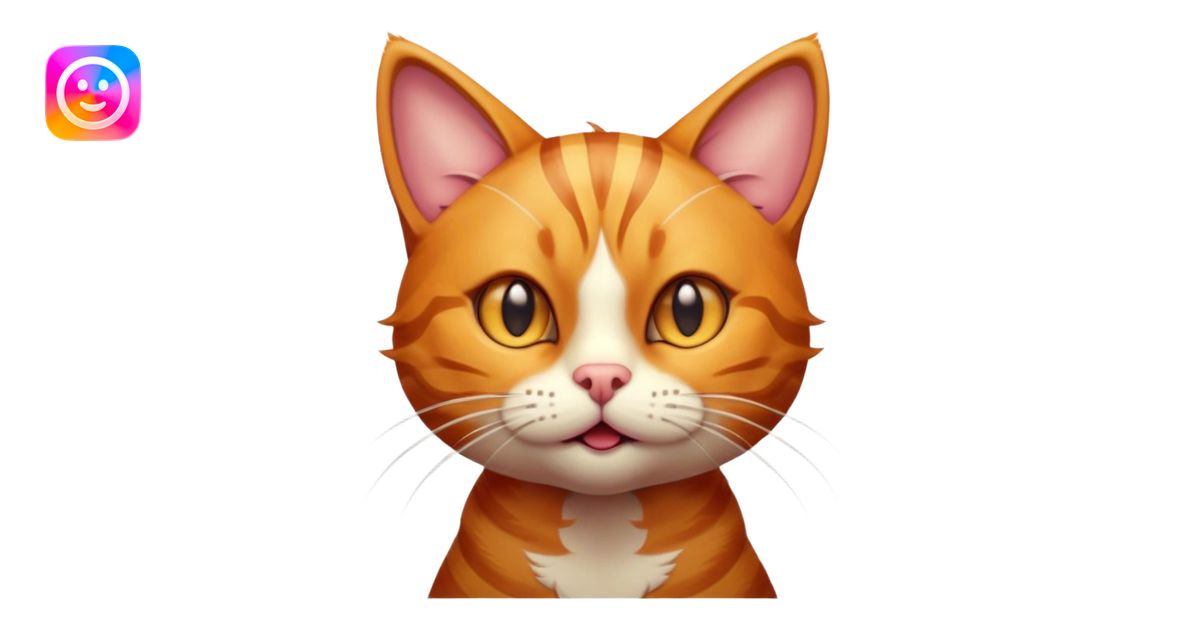 Cinematic Comical Ginger Tabby Cat Portrait Emoji, Head tilted ...