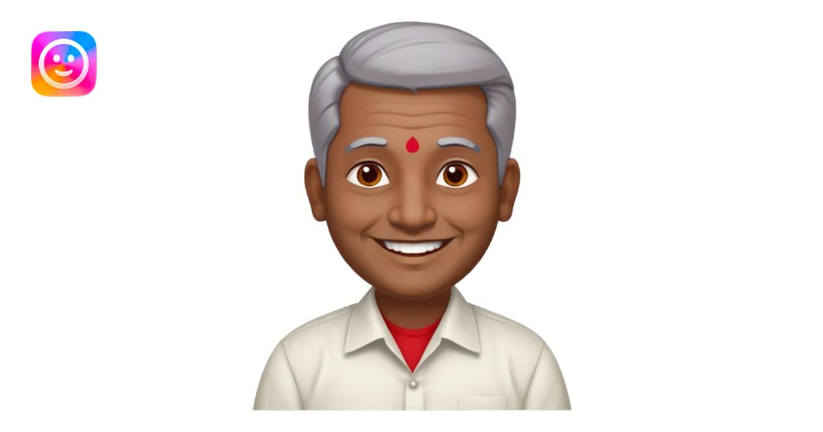 50 yr old indian man, dark skin, grey hair, big smile, white teeth ...