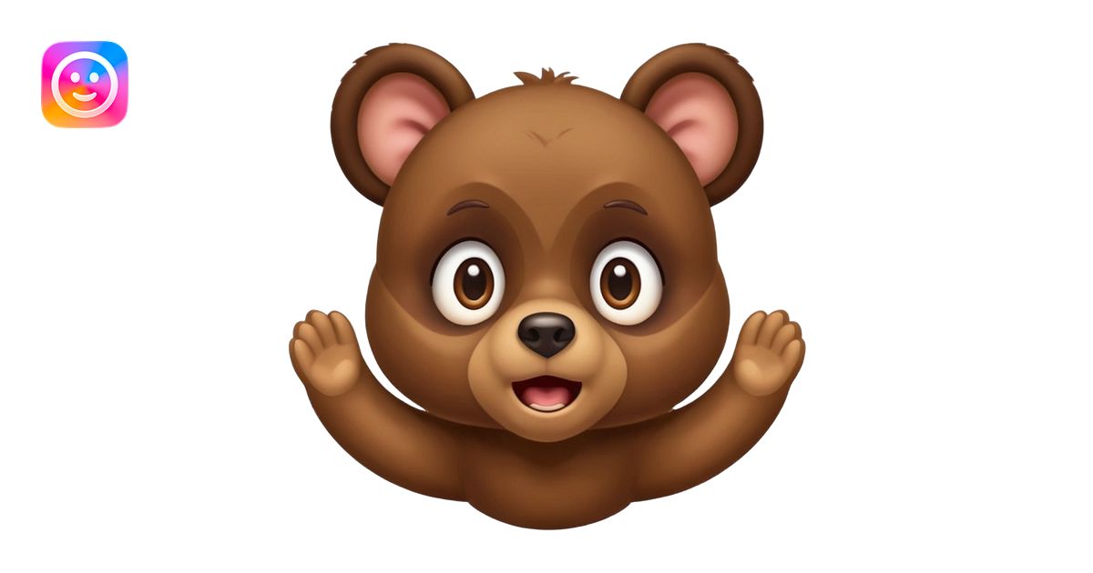 Full Beary wide-open eyes, small “O” mouth, raised eyebrows, dynamic ...