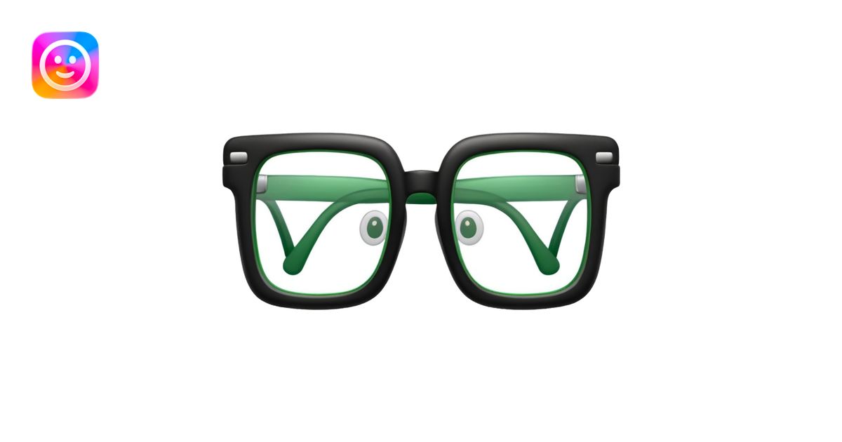 Green Square Spects. only spects. emoji | AI Emoji Generator