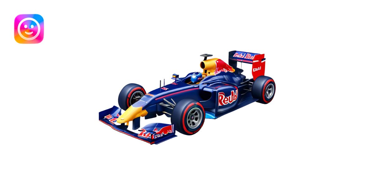 Red Bull F1 car driving animated emote emoji | AI Emoji Generator