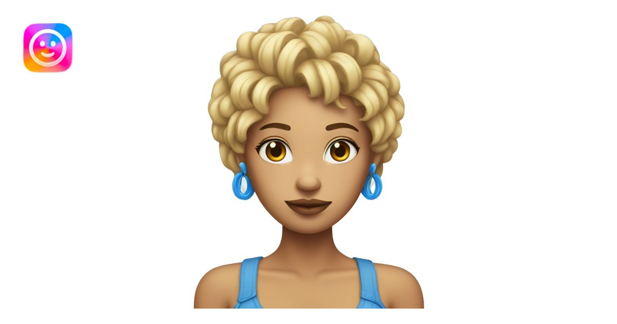 Chica con pelo azul, piel blanca y piercings muy mona emoji | AI Emoji ...