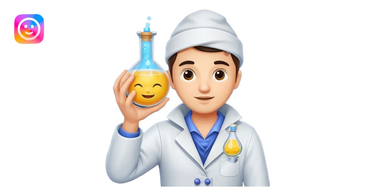 potion maker character squeezing moon like citrus into vial emoji | AI ...