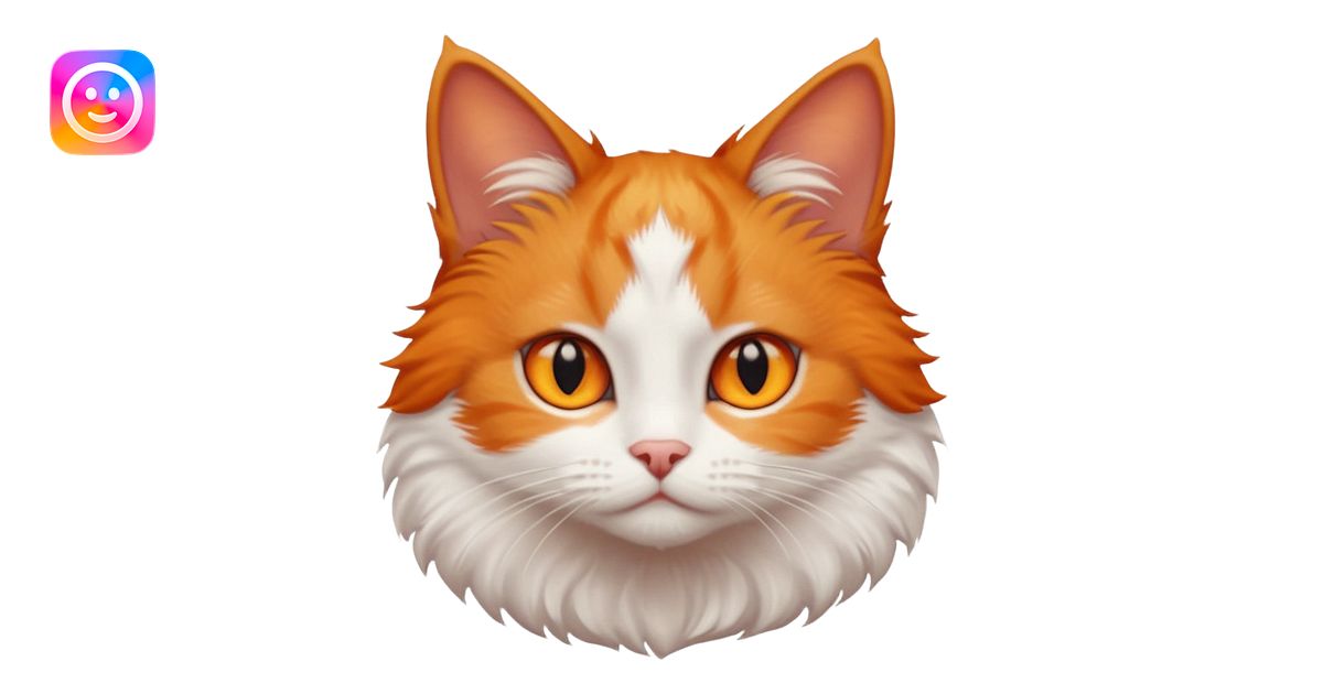 tiny ginger and white cat with deep orange eyes emoji | AI Emoji Generator