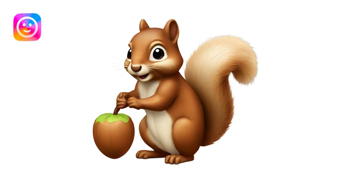 Squirrel with acorn emoji | AI Emoji Generator