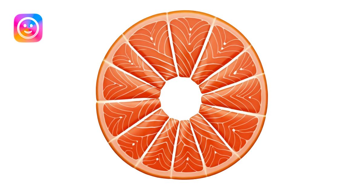create a round half cut Slice of Salmon Camera angle: slightly elevated ...