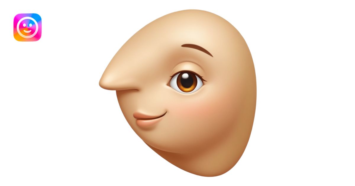 nose emoji with strong glossy highlights, bright shine on the top and ...