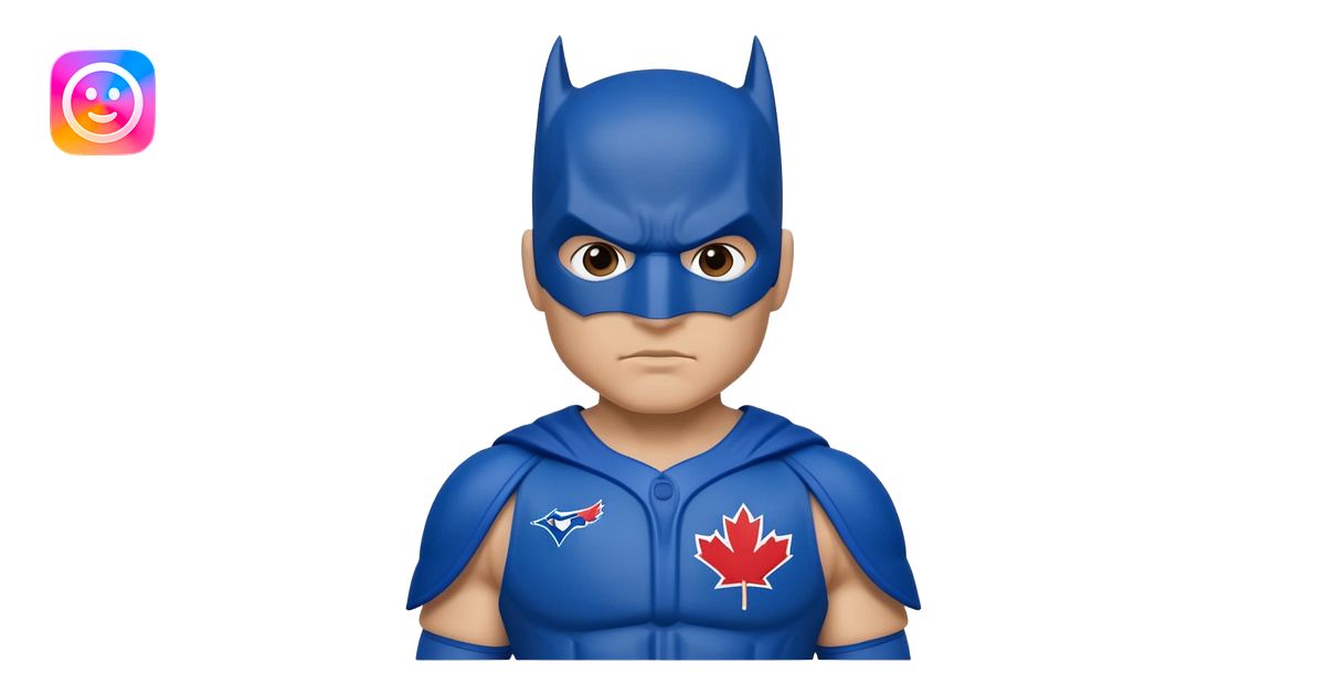 Batman in Toronto Blue Jays uniform emoji | AI Emoji Generator