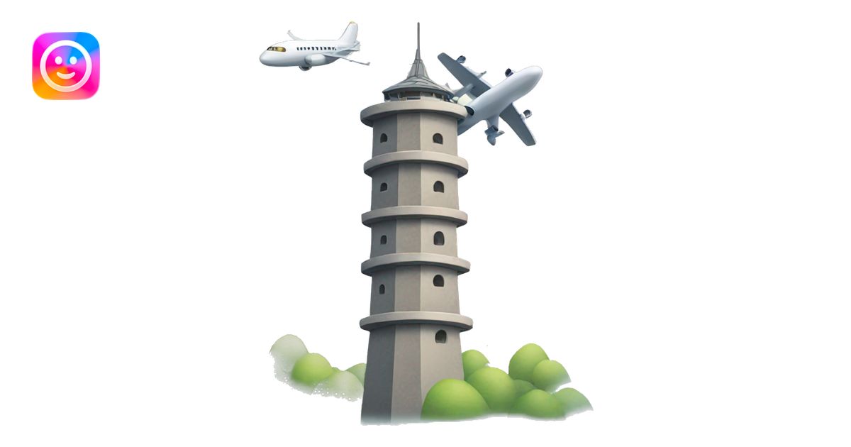 Tower with plane emoji | AI Emoji Generator